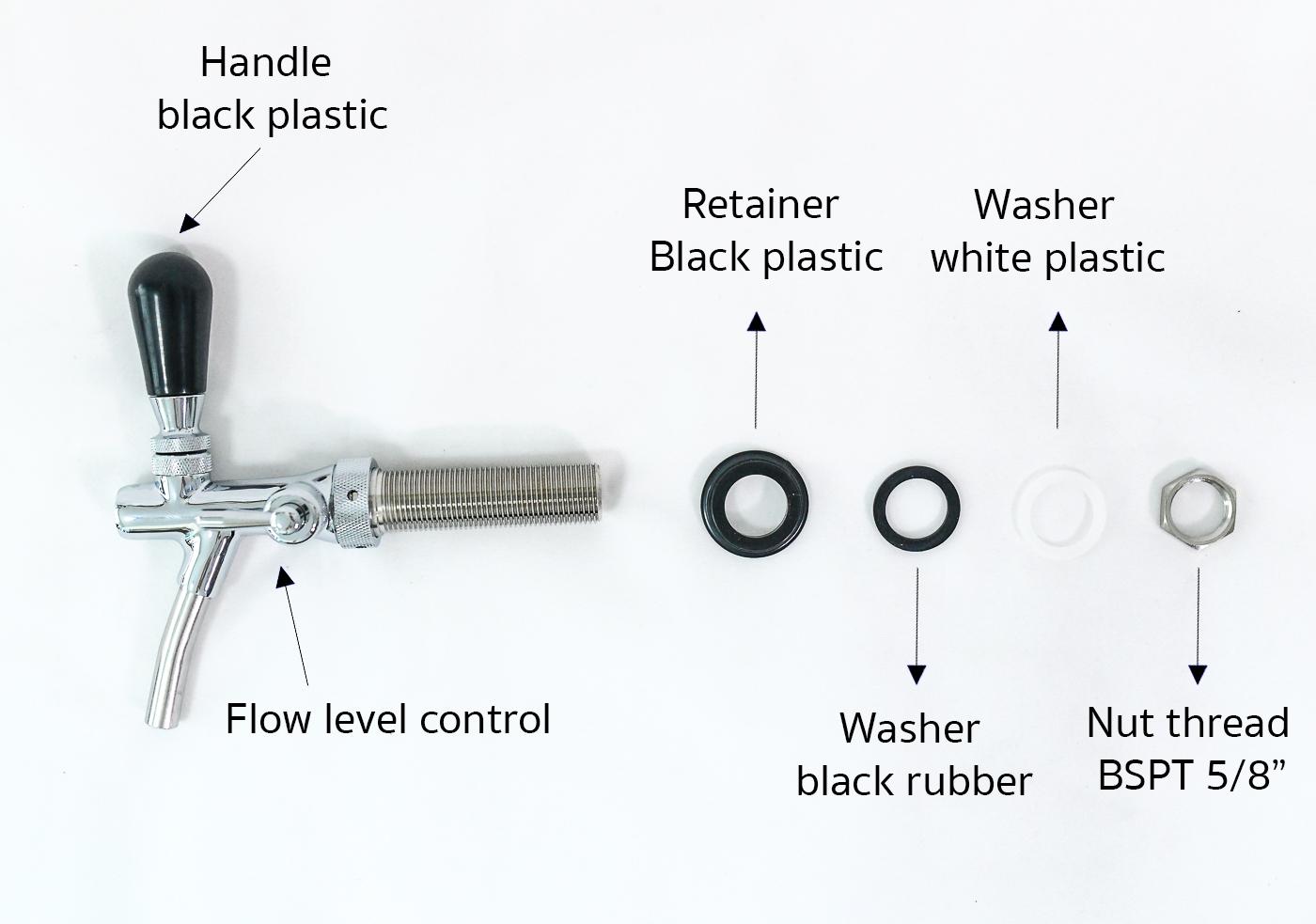 Euro style beer tap with flow control shank 83mm - iCoolBar - ThaiPick