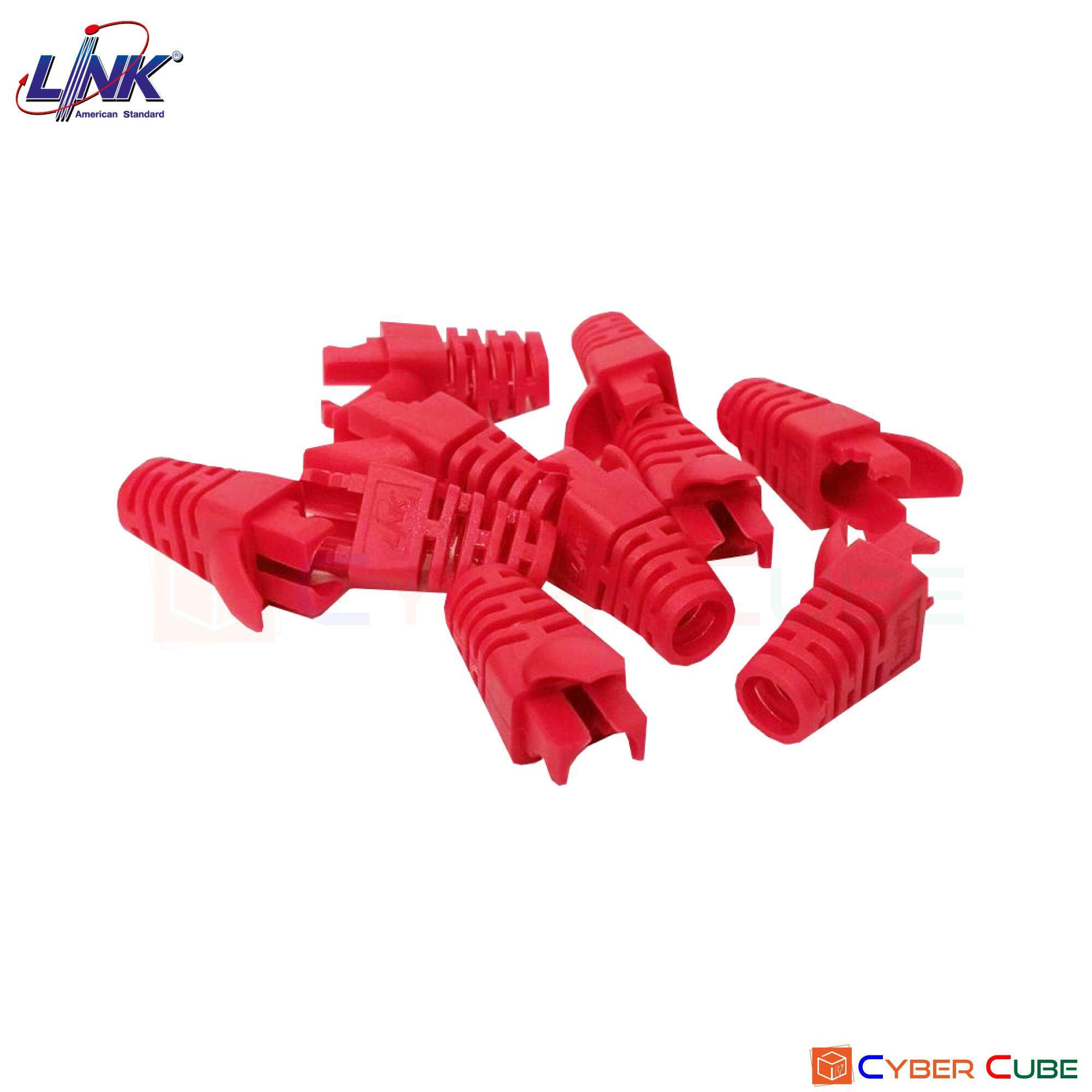 LINK US-6622 CAT6 LOCKING PLUG BOOT, RED 5 Pkg (10 pcs/Pkg) / ปลั๊กบูท ...