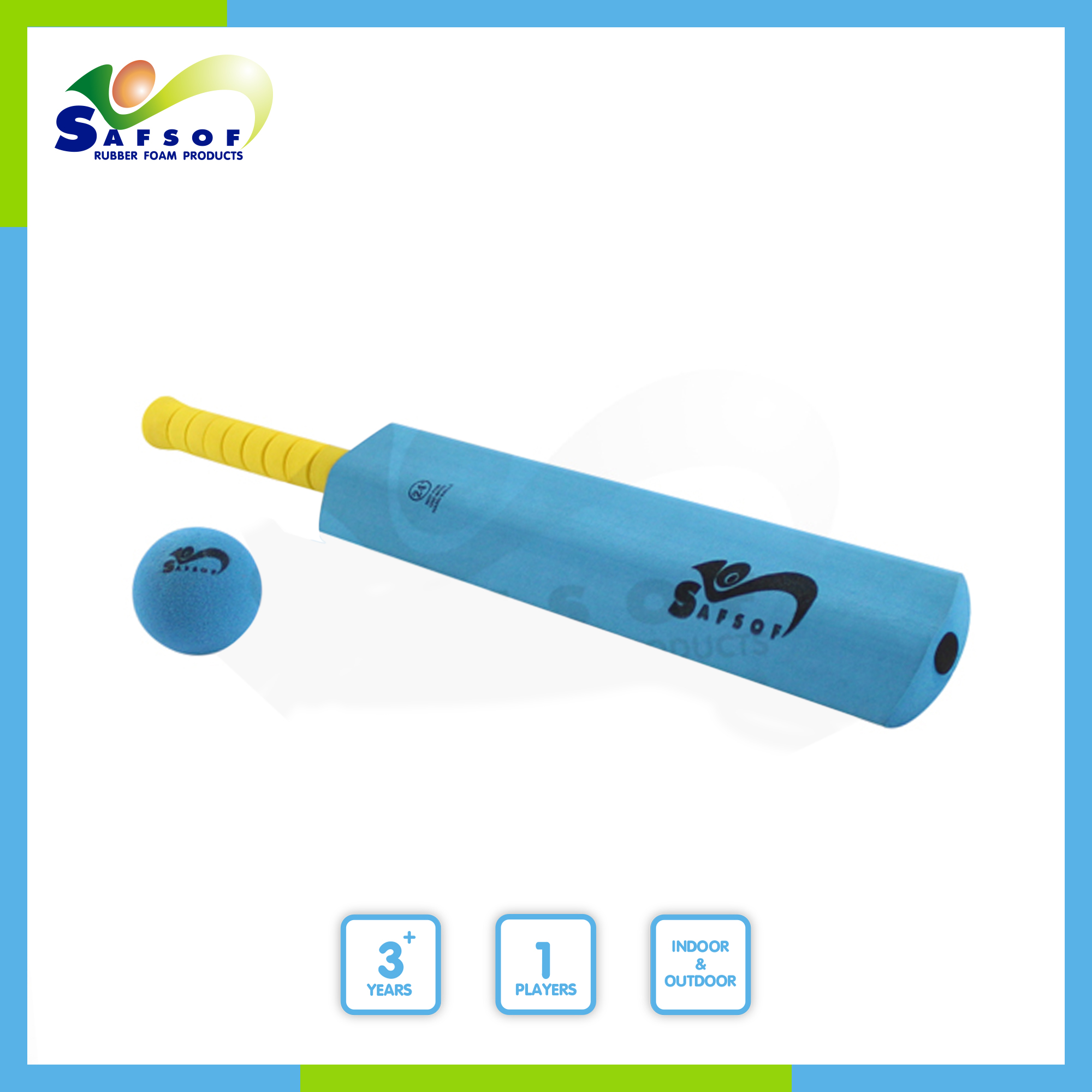 Safsof Cricket for kids with safe soft ball ไม้คริกเก็ตพร้อมลูกบอล ชุดค ...