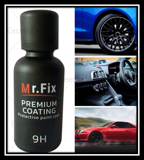 Exceed น้ำยาเคลือบแก้วแท้ มีรหัสผลิตภัณฑ์ 30 ml. MR.FIX Black Premium Coating 9H รุ่นใหม่ 9HMR-B ...