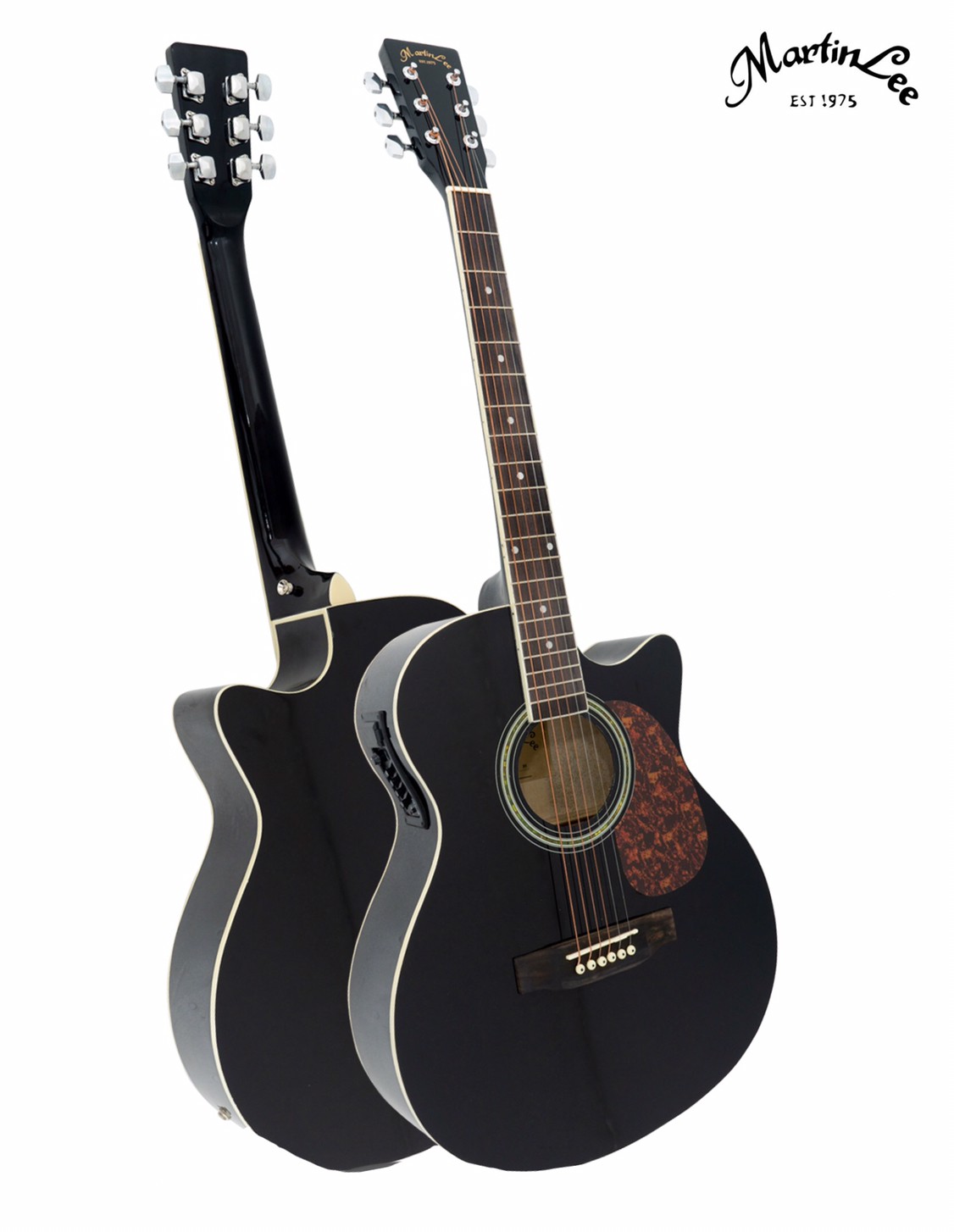Martin Lee ML408CE 40" Acoustic Electric Guitar with Built-in Tuner & 3 ...
