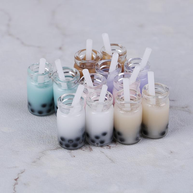 2Pcs 1/12 Dollhouse Miniature Accessories Simulation Pearl milk tea ...