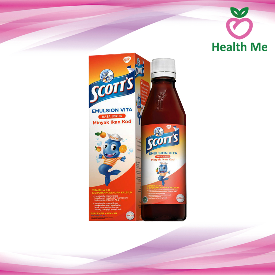 Scott's emulsion 200ML น้ำมันตับปลา รสส้ม 200 มล. - Health Mee - ThaiPick