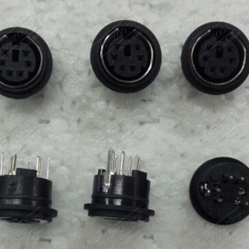 2pcs S Terminal 6 Pin Mini Din Socket Ps 2 Ps2 6p Female Plug Connector Pc Computer Mouse