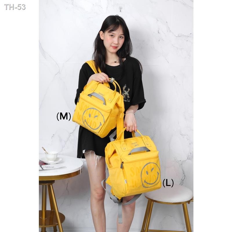 พร้อมส่ง anello x SMILEY กระเป๋าเป้แฟชั่น ช่องเยอะใส่ของได้เยอะ ผ้ากัน ...