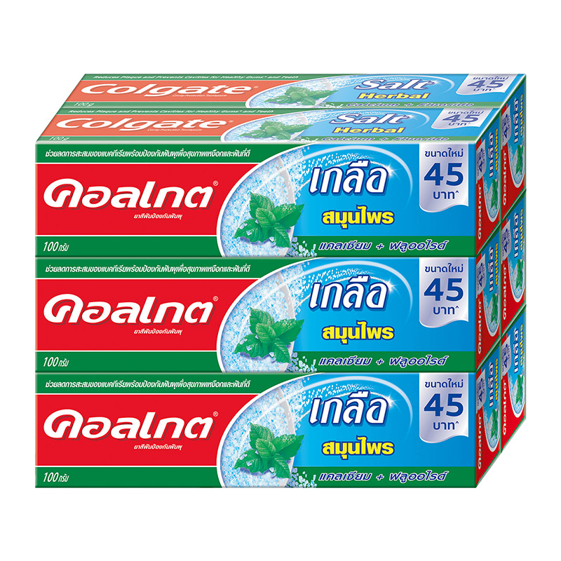 Colgate Salt Herbal Toothpaste 100 g x 6 pcs.คอลเกต ยาสีฟัน สูตรเกลือ ...