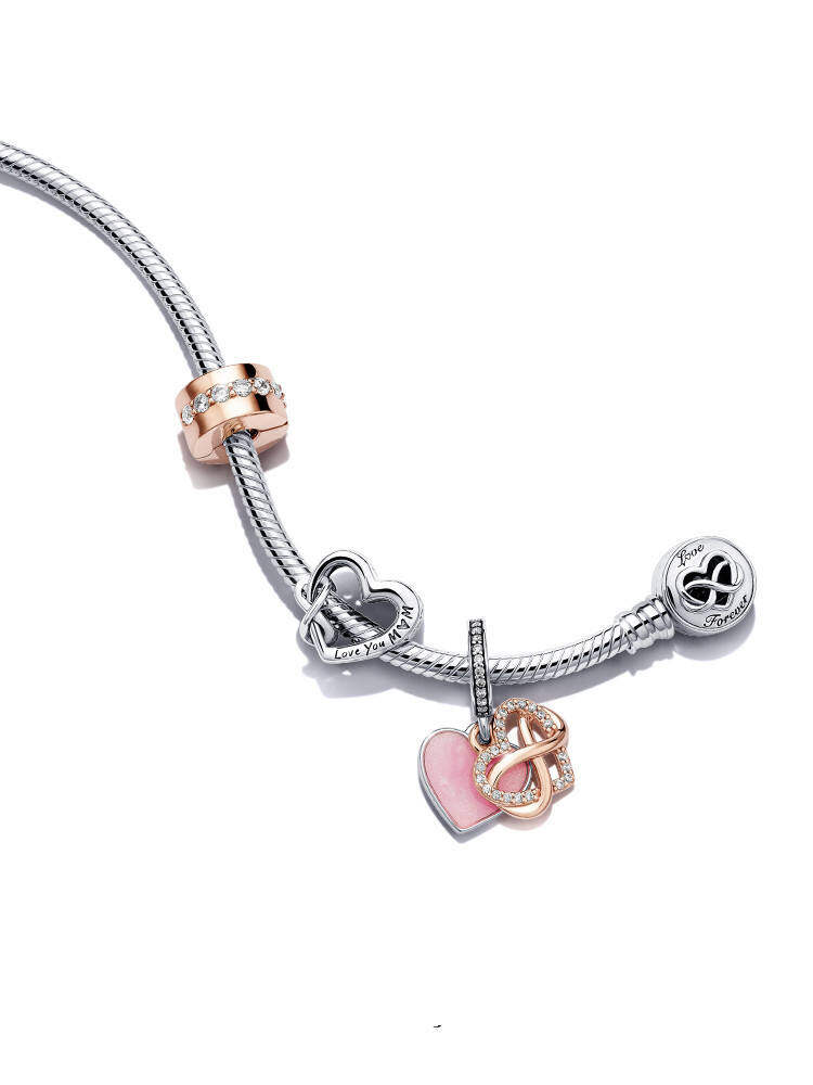 ของแท้ 100Pandora 925 Silver Eternal Heart Chain Buckle Snake Bone ...