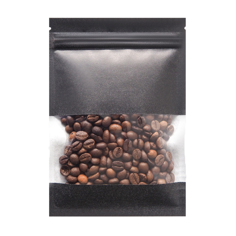 100Pcs Brown White Kraft Paper Zip Lock Bag with Clear Window Self Seal ...