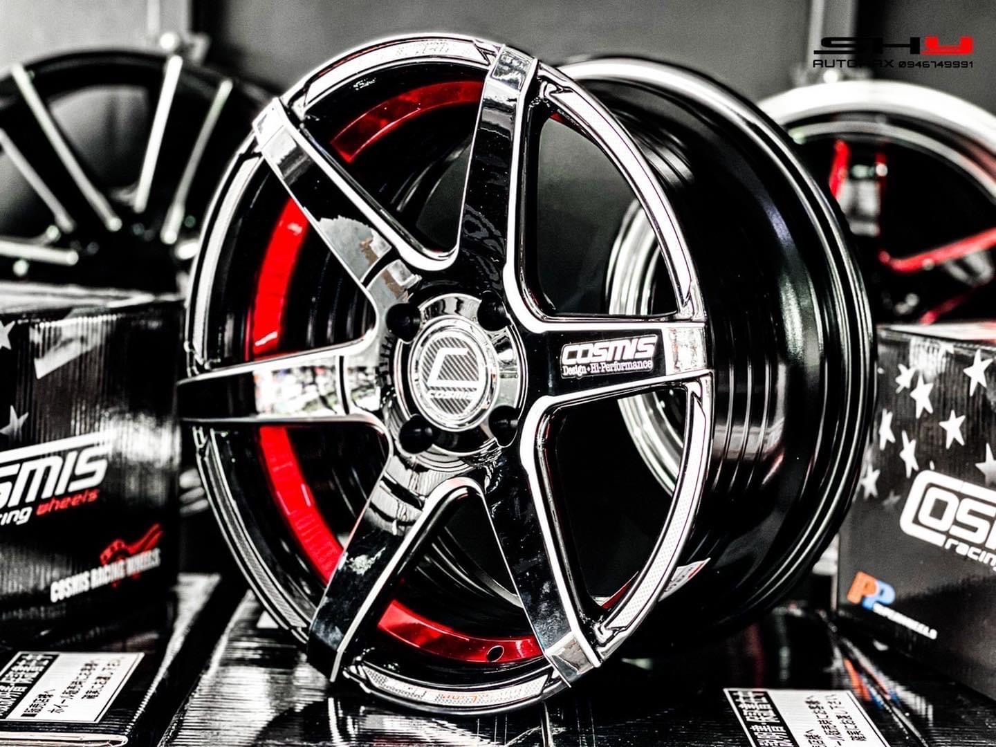 ล้อแม็กใหม่ ขอบ15 - COSMIS รุ่น S1 - ดำแดง - ขอบ15 x 7 x 4รู100 ET30 ...