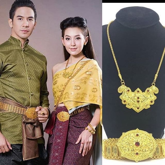 PINสร้อยชุดไทยสีทองพลอยชมพูเข้มหลายตัวเลือก เลื่อนค่ะ เพื่อตรงความ ...