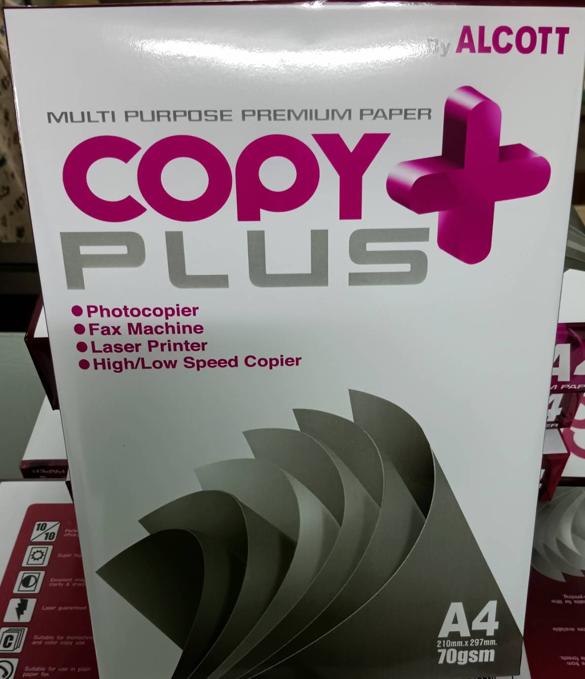 ALCOTT COPY PLUS กระดาษถ่ายเอกสาร A4 70 แกรม/500 แผ่น (บรรจุ 5 รีม ...