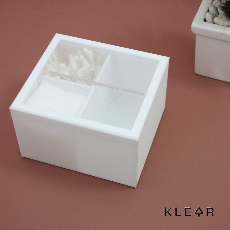 KlearObject 3IN1 Amenithy Box กล่องอะคริลิค เลื่อนได้ 4 ทิศทาง กล่องอเนกประสงค์ ใส่ของใช้บนโต๊ะ ...