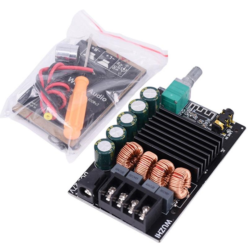 ZK-1002 HIFI TPA3116 Bluetooth 5.0 High Power Digital Amplifier Stereo Board 100W+100W AMP ...
