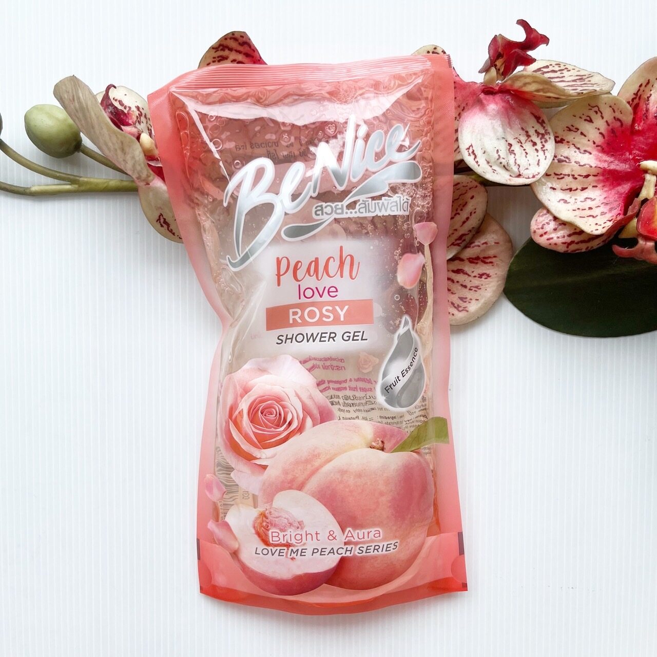 400 ml. ผลิต 06/22 ครีมอาบน้ำ Benice Peach Love Rosy Shower Gel บีไนซ์ เลิฟ มี พีช เลิฟ โรซี่ สี ...
