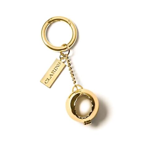 Clarins gold tone perfume diffuser keychain พวงกุญแจกระจายน้ำหอม ...