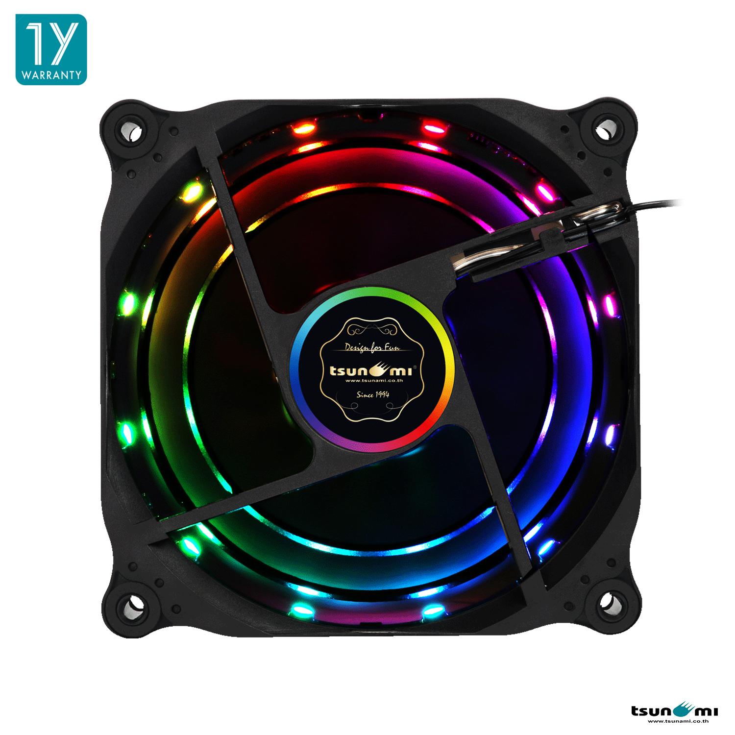พัดลมระบายความร้อน Tsunami Phantom Series (cRGB Sync) RGB Cooling Fan ...