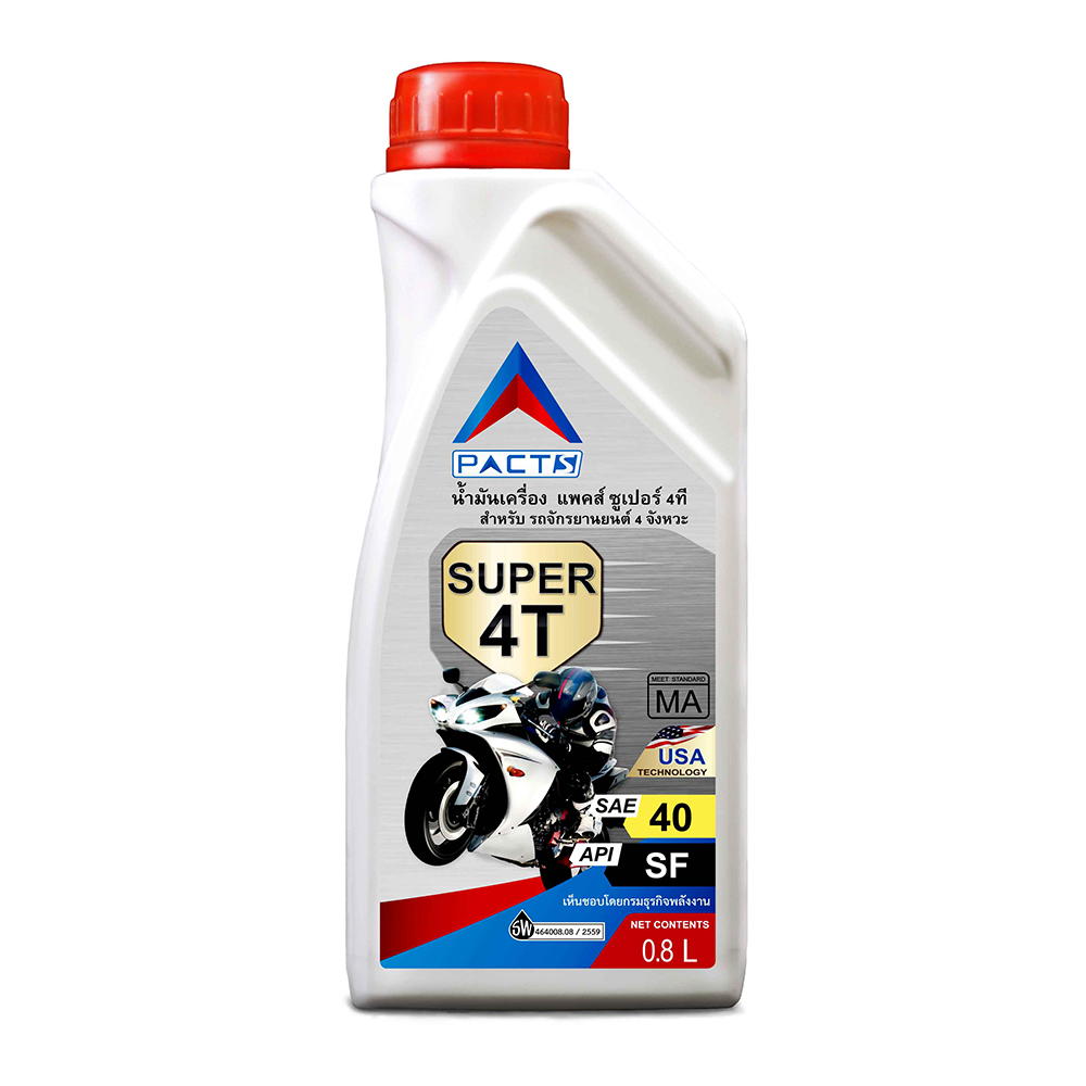 น้ำมันเครื่อง 4T - PACTS SUPER 4T SAE 40 API SF JASO MA - PACTS ...