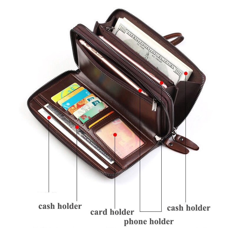 FreeShipping 20RM Men Business Wallet Long Leather Cltuch Bag Large ...