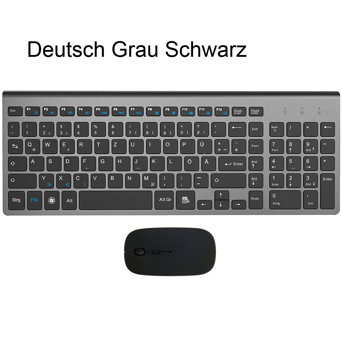 Home & Office Ultra Slim German(QWERTZ) Wireless Keyboard and Mouse 2 ...