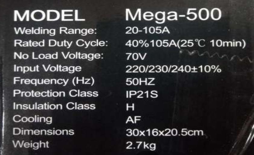 ตู้เชื่อม Megatec รุ่น Mega-500 - Toolstory shop - ThaiPick