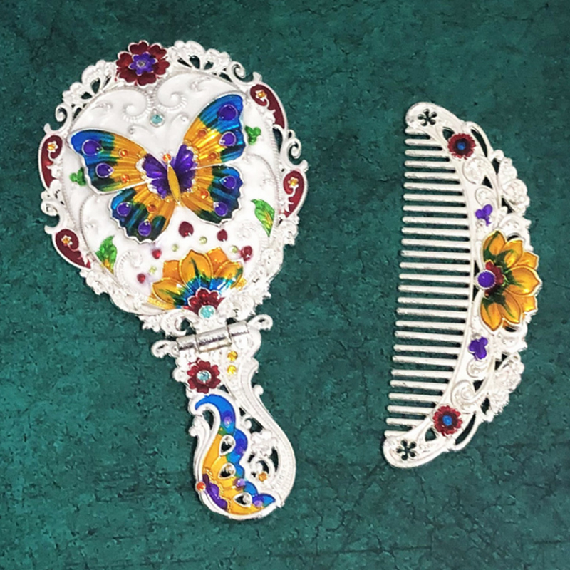 2PCSSet Brand New Women Chic Retro Vintage pocket Mirror Compact Makeup ...