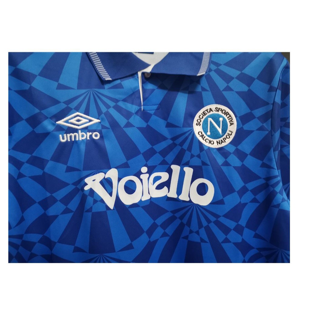 【S-2XL】91-93 Napoli Naples Home Blue Retro Soccer Jersey Football Men ...