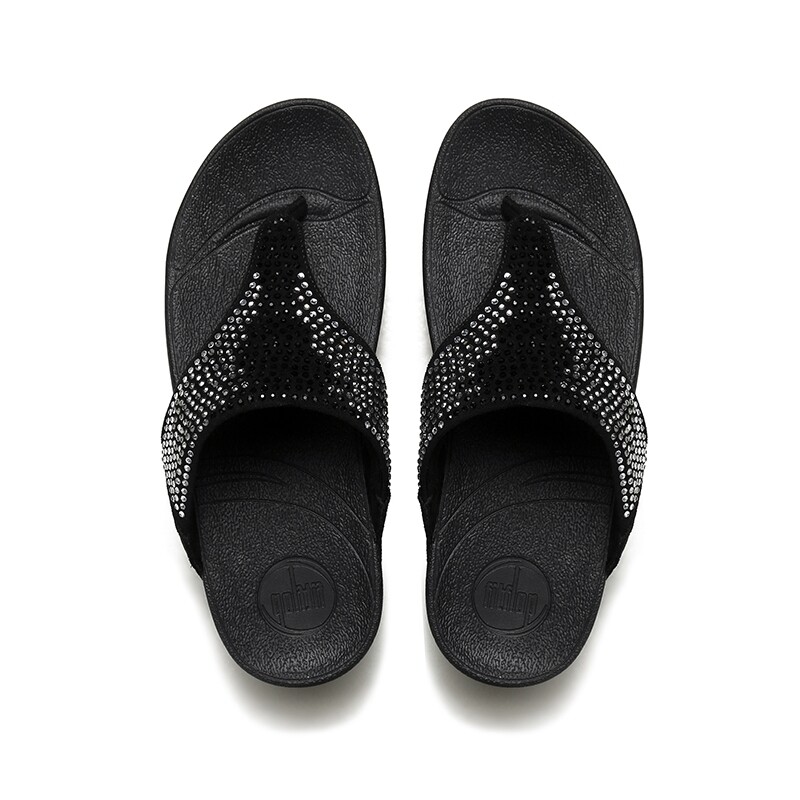 Fitflops รองเท้าโลชั่นสุขภาพสตรี GLITZY TOE-THONGS R24 พีวเตอร์น้ําเงิน - Essentials Mall - ThaiPick