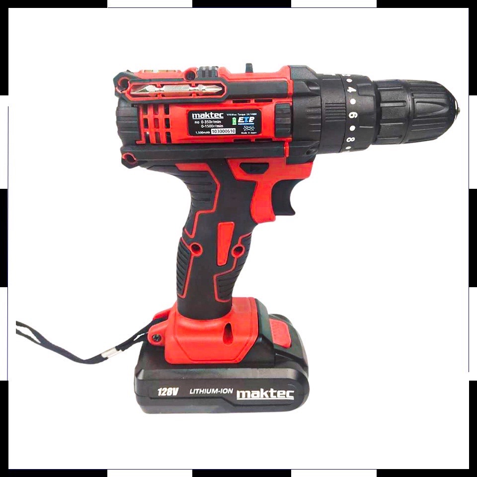 MAKTEC สว่านไร้สาย 128V 3ระบบ เจาะเหล็ก เจาะคอนกรีต ขันน็อตสกรู เจาะกระแทกได้ พร้อมอุปกรณ์ (งาน ...