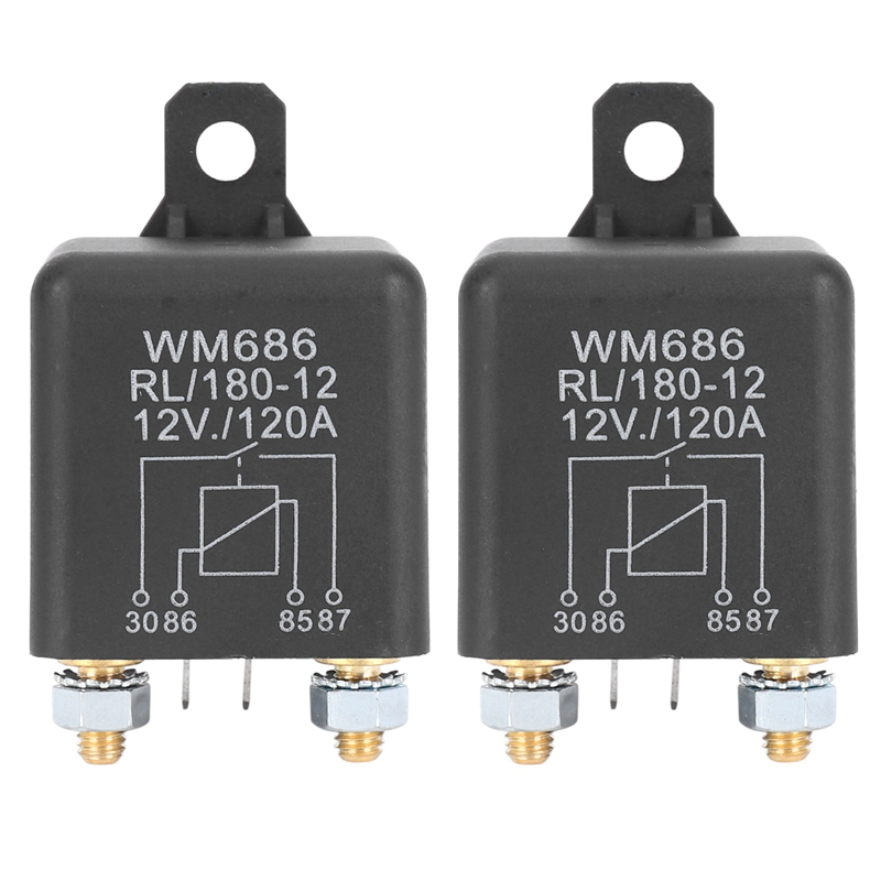 2X DC 12V Relay Battery Isolating Relay 12V / 120A Peak Load for Car Trucks Car (12V / 120A ...
