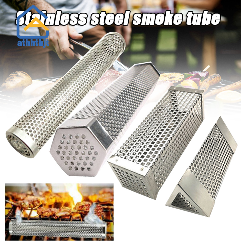 BBQ Grill Stainless Steel Smoker Tube Wood Pellet Cold Smoking Box ...