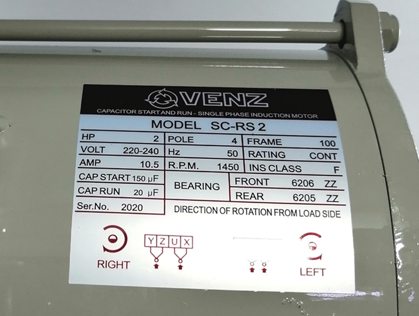มอเตอร์ 2แรง 1ph.มอเตอร์ไฟฟ้าใช้กับงานสายพานเครื่องจักร ใช้งานได้ ...