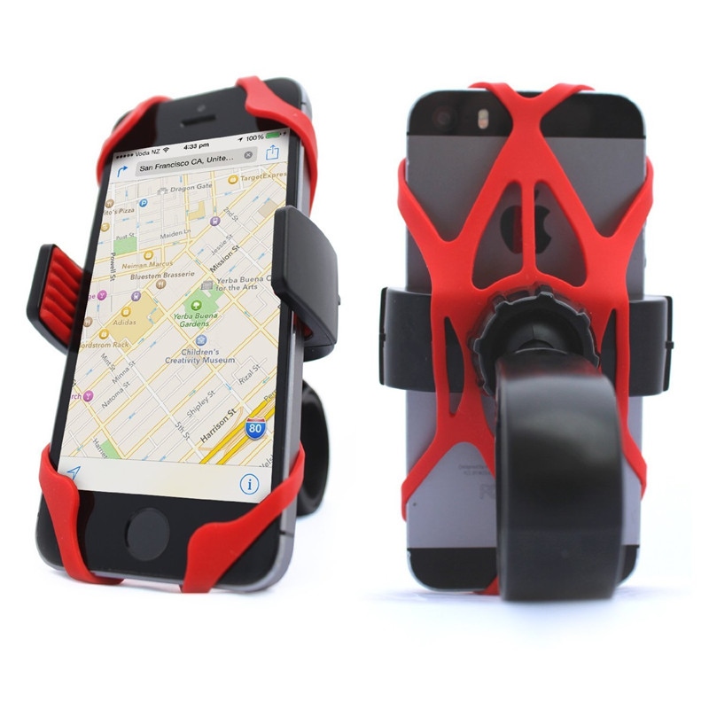 Bike Motorcycle Phone Mount Tether - X Web Grip Silicone Cell Phone ...