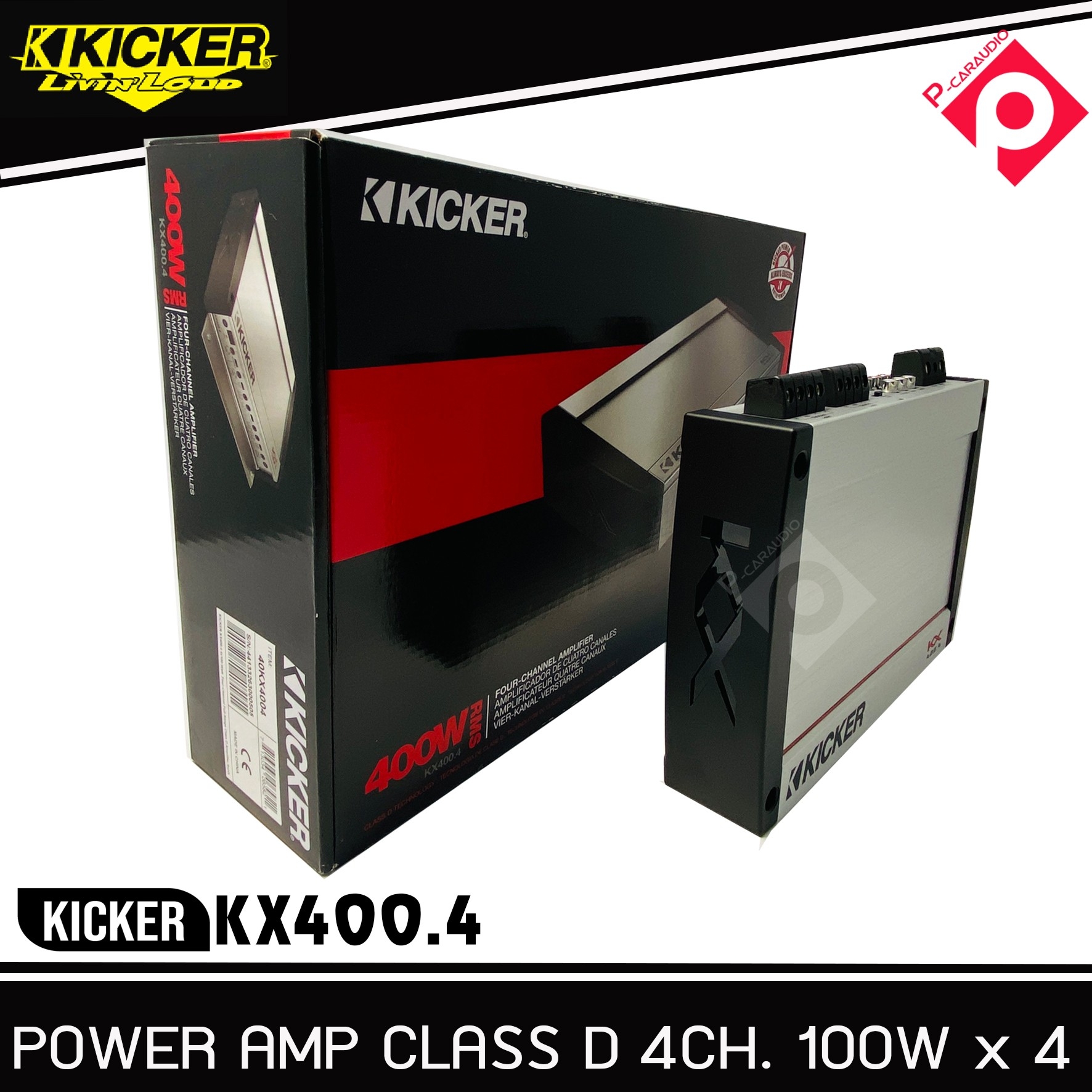 โปรแรง แอมป์รถยนต์ 4 ชาแนล KICKER KX400.4 แอมป์คลาสดี แรงสไตล์อเมริกัน แอมป์เครื่องเสียงรถยนต์ ...