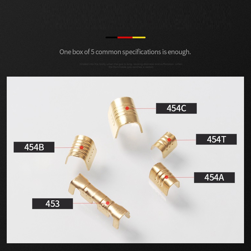 500Pcs U Shape Copper Ring Terminals Crimp Kit Non-Insulated Assortment ...