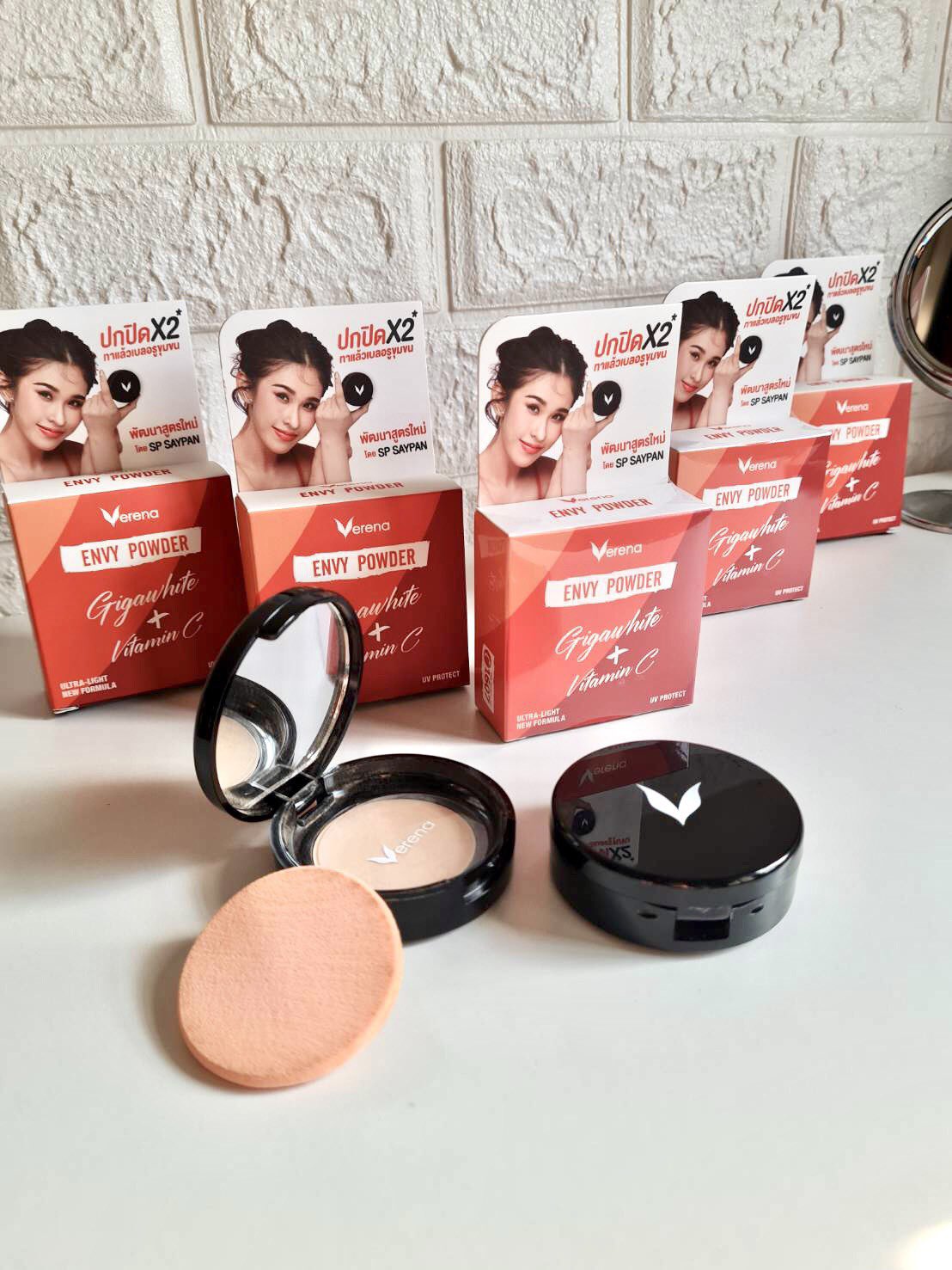 *ฟรีคลีนซิ่ง1ซอง* Verena Envy Powder Gigawhite + Vitamin C แป้งเวอรีน่า ...