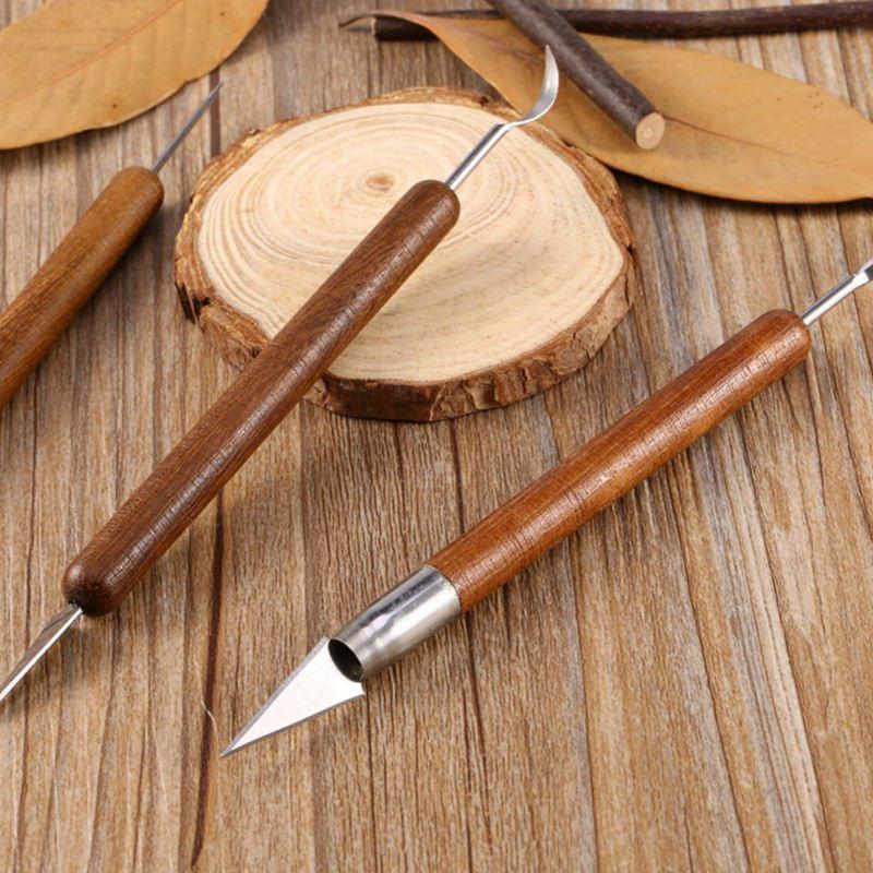 Pottery Tools Wood Handle Pottery Set Clay Sculpting Set Wax Carving ...