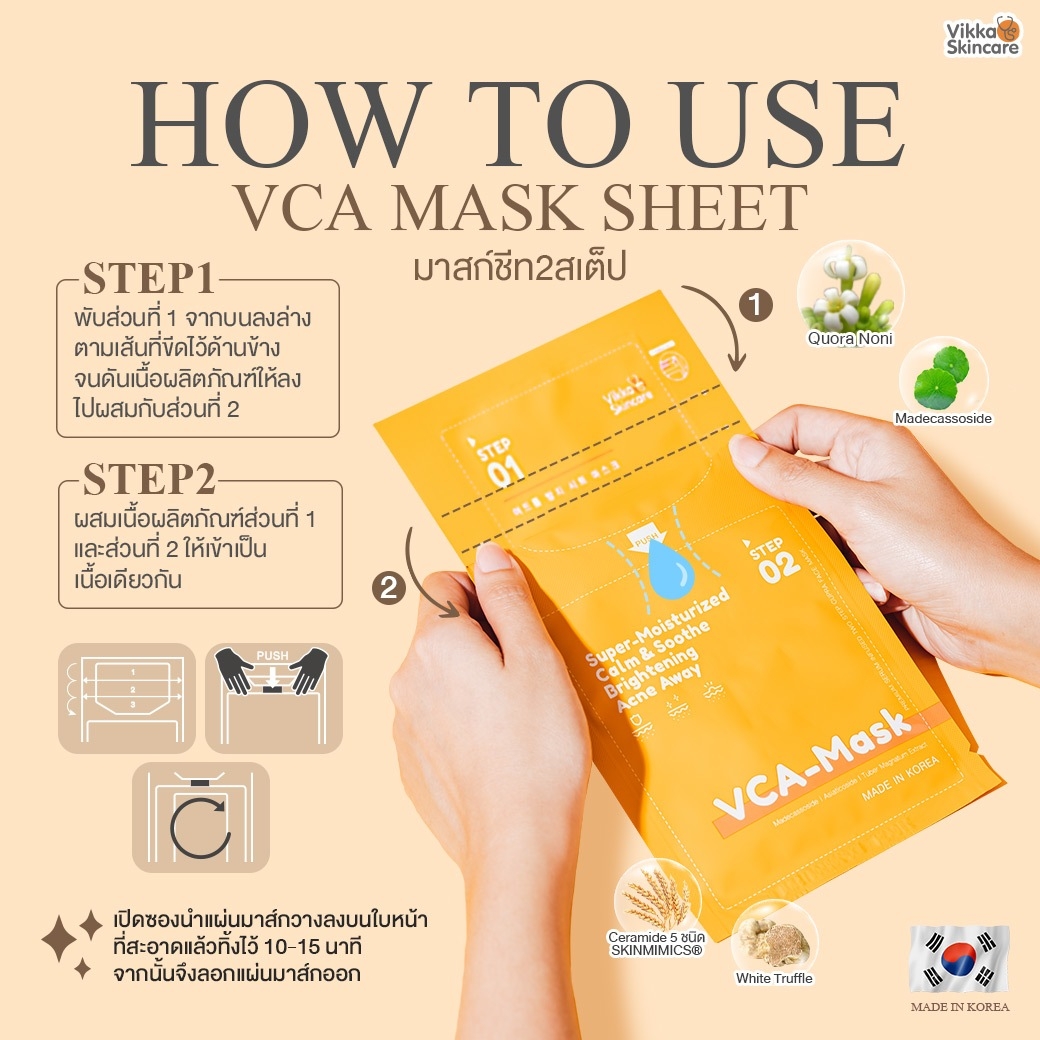 VIKKASKINCARE VCA MASK 2 STEP นำเข้าจากประเทศเกาหลี มาส์กสูตรพิเศษที่ ...