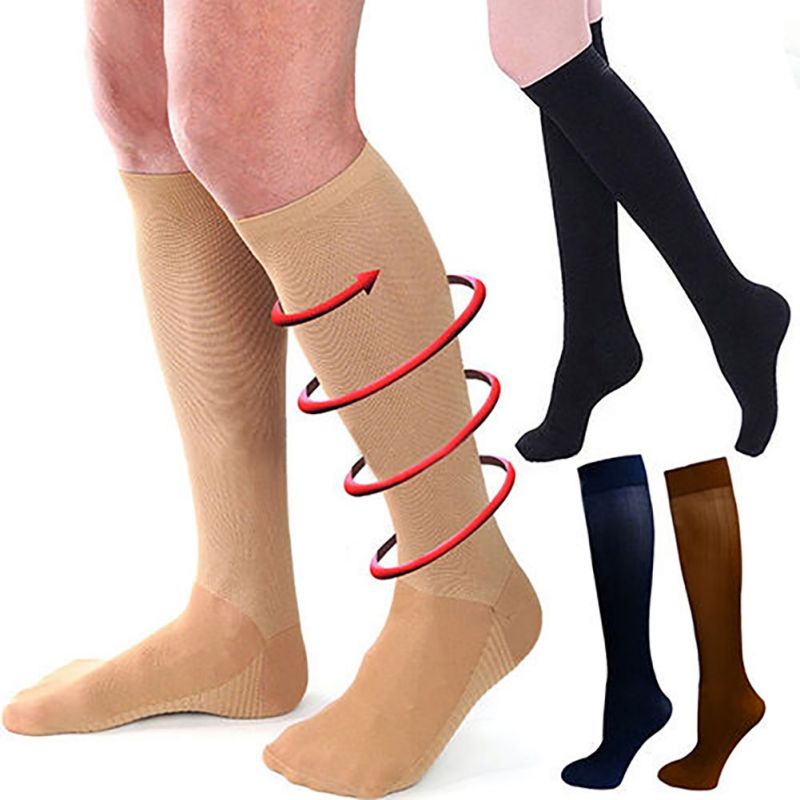 1 Pair Compress Socks Pressure Leg Men Women 15-20 Mmhg Running Sport ...