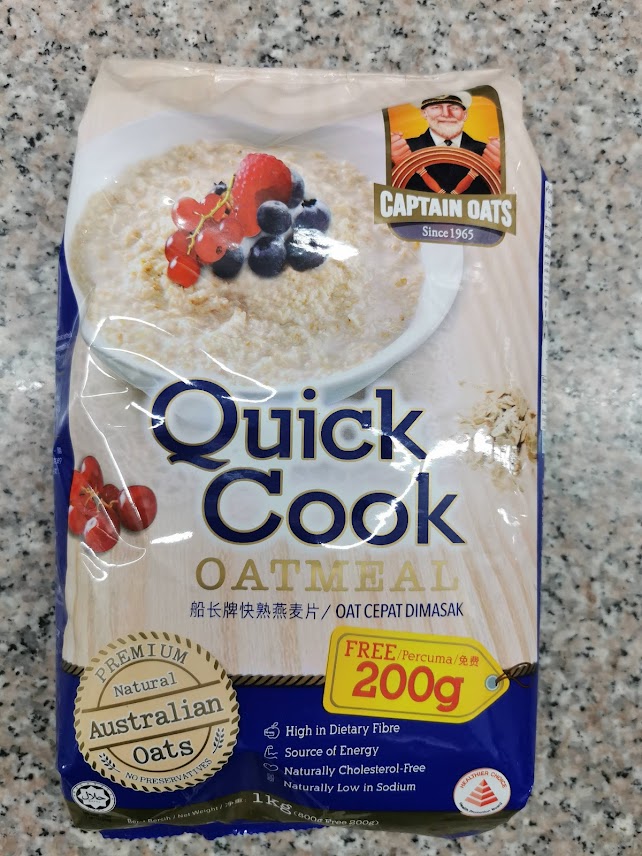 captain oats quick cook oatmeal 800g.(เกล็ดข้าวโอ๊ดอบชนิดหยาบ) | Lazada ...