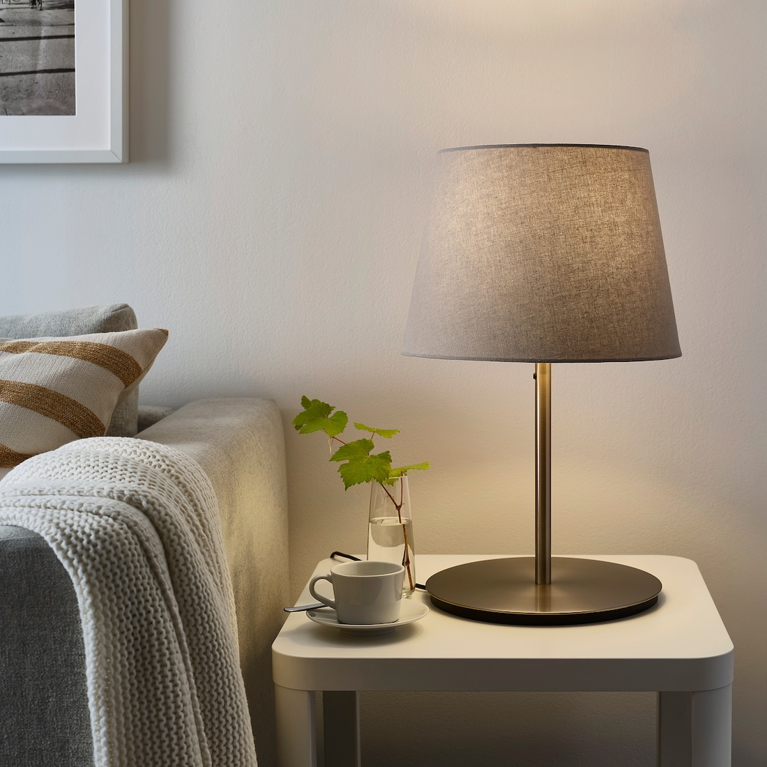 IKEA โคมไฟ อิเกีย SKAFTET สกาฟเต็ต ฐานโคมตั้งโต๊ะ, ชุบนิกเกิล, 38 ซม. ...