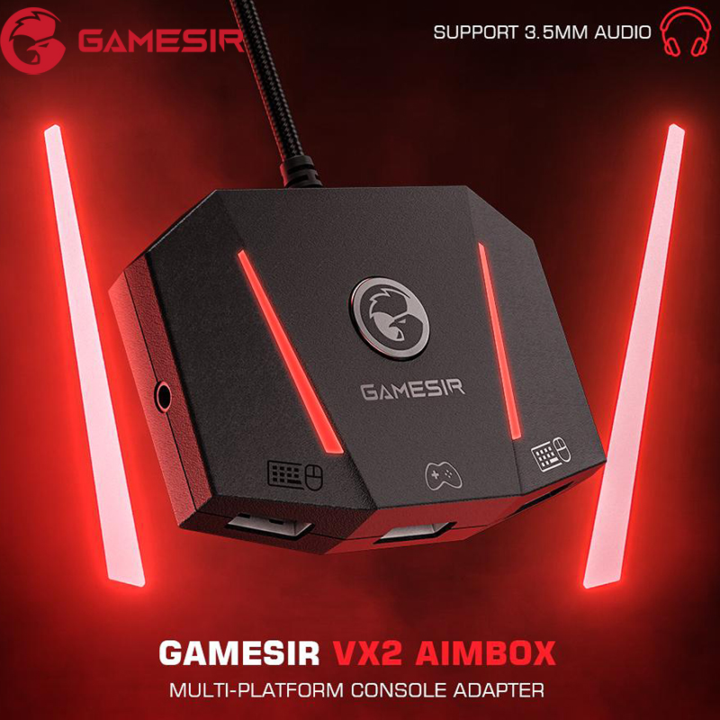 GameSir VX2 AimBox Gaming Console Keyboard Mouse Adapter Wired 3.5mm Audio Port Connection ...
