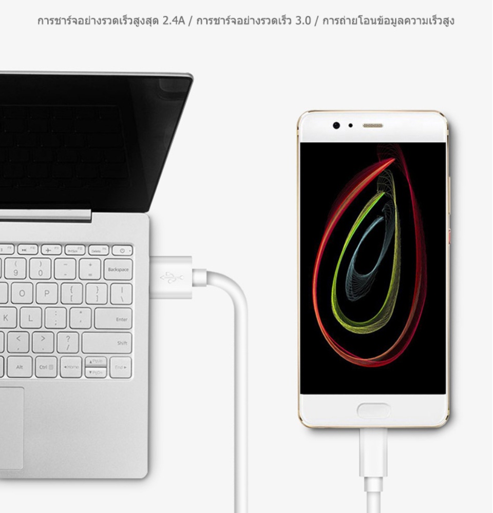 สายชาร์จ 2.4A สายชาร์จเร็ว ยาว 1 เมตร เลือกได้ 3 รุ่น เหมาะสำหรับ Apple ...
