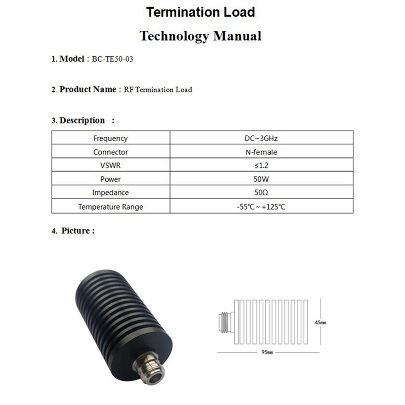 50W Dummy Load N Female Socket DC - 3GHz 50 Ohm RF Coaxial Termination - The Average ...