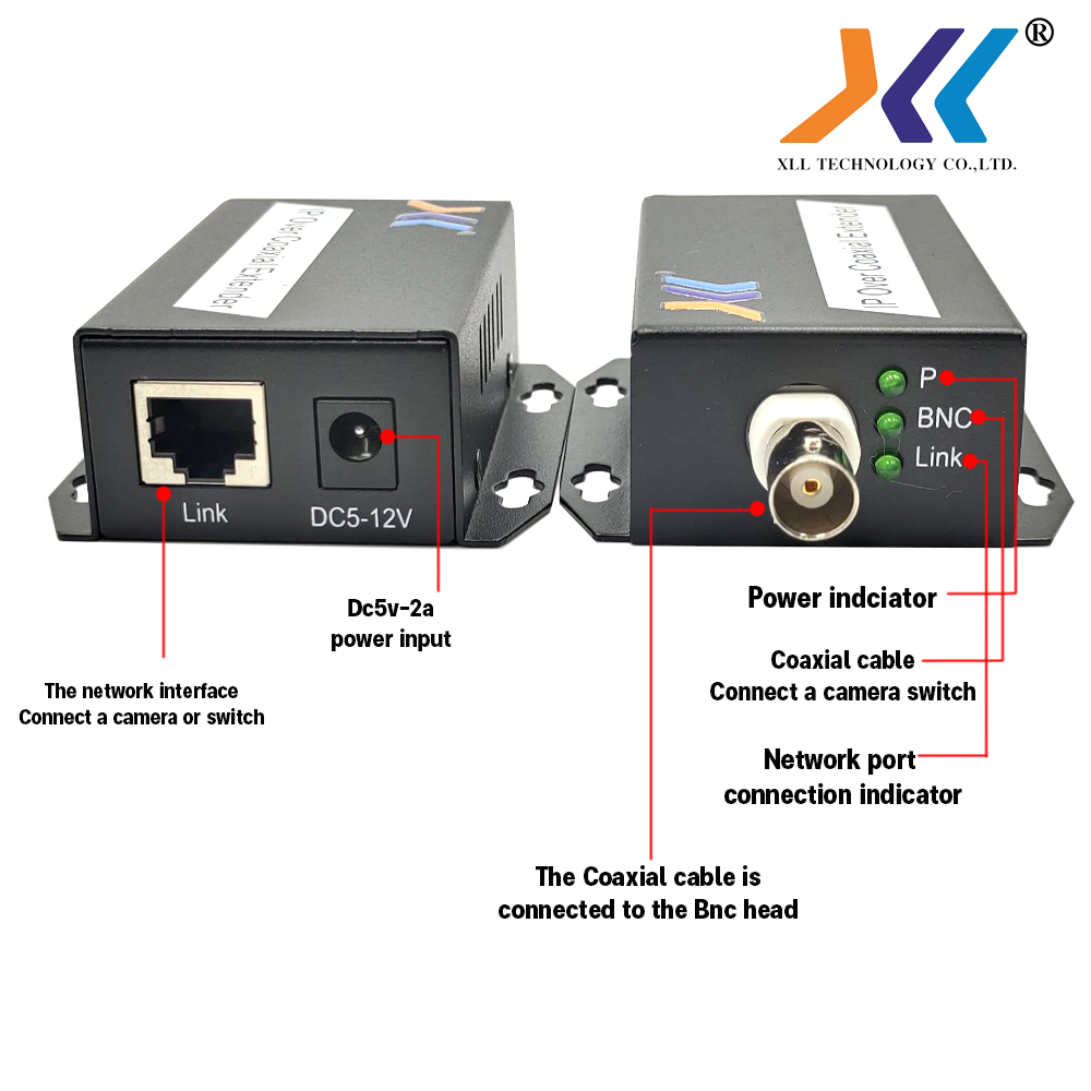ตัวแปลง RG6 เป็นกล้อง IP Camera IP over Coax Extender ( EOC ) 1 BNC 1 RJ45 10100 Mbps - XLLTECH ...