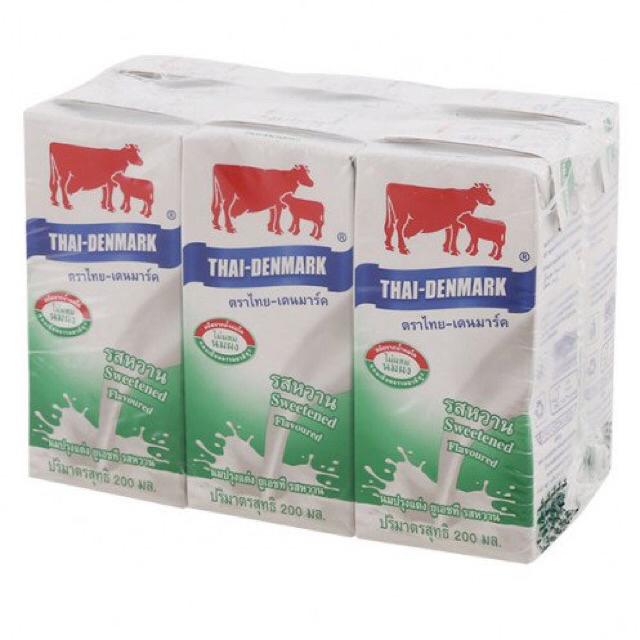 นมไทยเดนมาร์ค UHT 200 มล. รสหวาน (แพ็ค 6) - Taweekit Online - ThaiPick