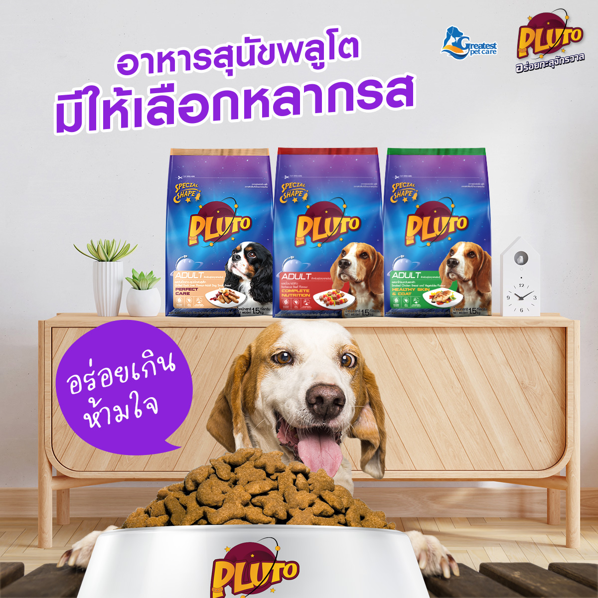 BIG CAMPAIGN Pluto พลูโต รสตับเป็ดย่าง ขนาด 1.5 KG สำหรับสุนัขสายพันธุ์ใหญ่ อายุ 1 ปีขึ้นไป ...