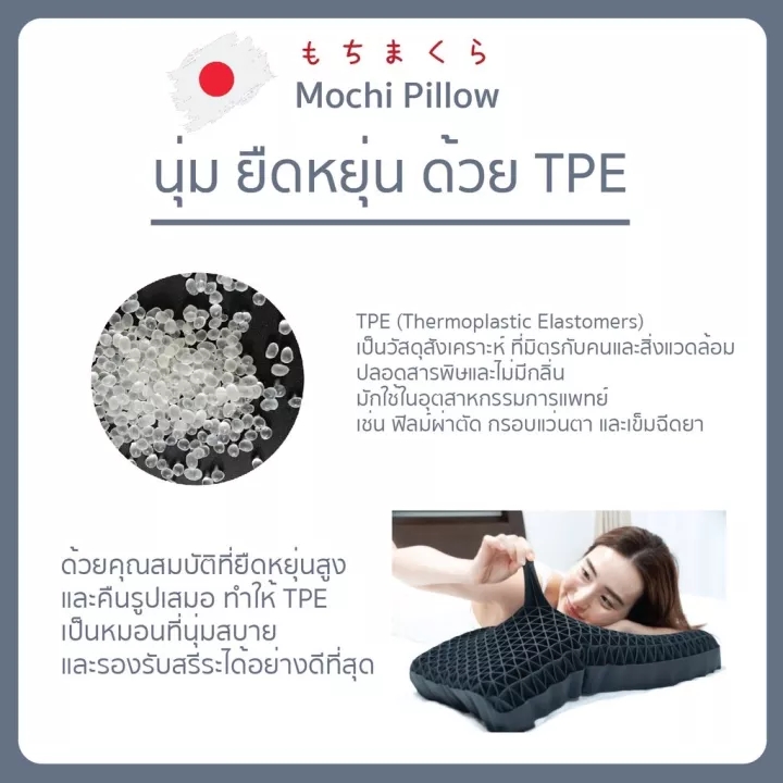 หมอนญี่ปุ่น หมอนสุขภาพ Mochi Pillow หมอน โมจิ หมอนหนุนสุขภาพ นวัตกรรมญี่ปุ่นนุ่มคืนตัว ลดปวดคอ ...