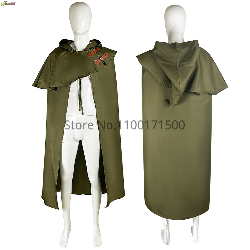 ฮาโลวีนคอสเพลย์ Forest Elf คอสเพลย์เสื้อคลุมผู้ชายผู้หญิงสีเขียว Robed ...