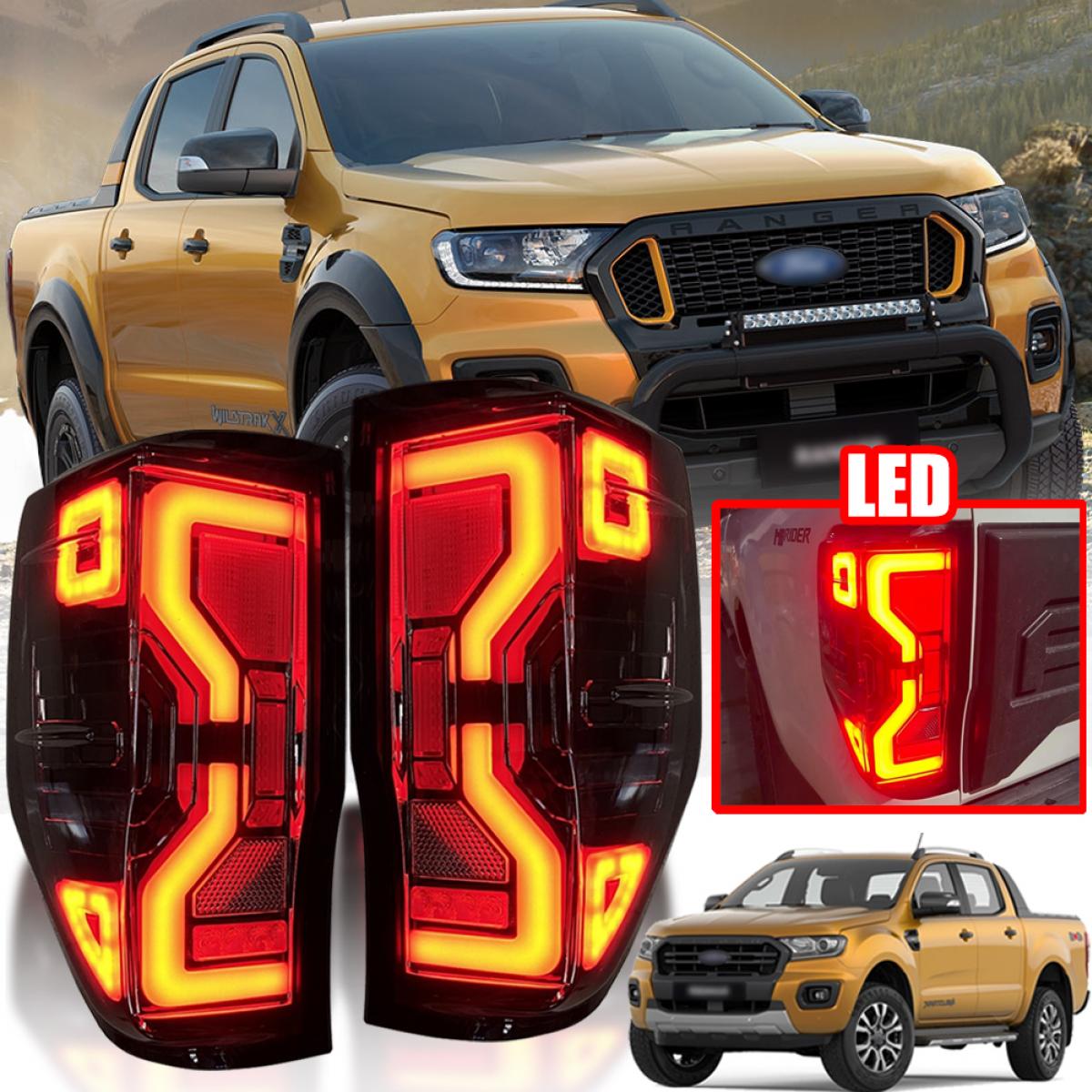 ไฟท้ายแต่ง LED รุ่น ฟอร์ด เรนเจอร์ FORD RANGER ปี 2012 - 2022 สีสโม๊ค 1 ...