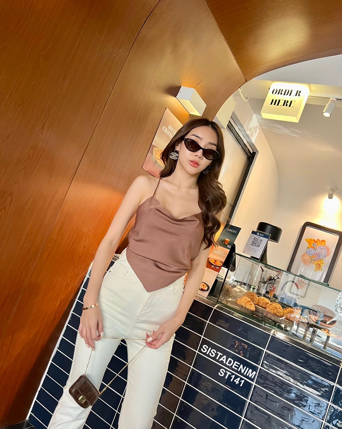 ST141 กางเกงยีนส์ขาม้าสีขาว - Sista Denim - ThaiPick